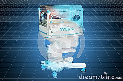 Visualization 3d Cad Model Of Neonatal Incubator. 3D Rendering Royalty ...