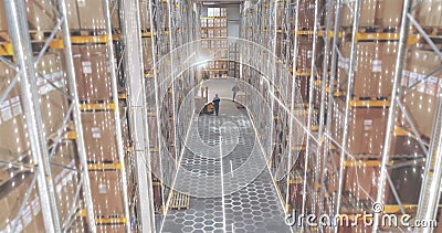 Visualization of a Modern Warehouse. Futuristic Concept of a Modern ...