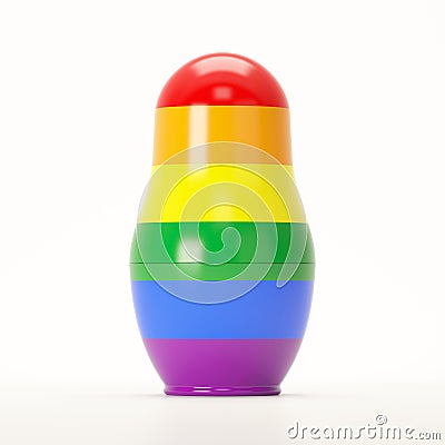 Visualization Of Nesting Doll Painted In LGBT Rainbow Flag Colors Stock ...