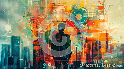 Visualizing The Concept Of Economic Mobility Through Mixed Media Stock ...