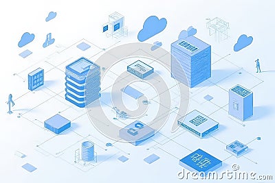 Visualizing Serverless Architecture Via Function Diagrams Royalty-Free ...