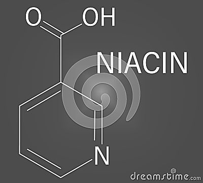 Vitamin B3 Or Niacin Molecule. Skeletal Formula. Cartoon Vector ...