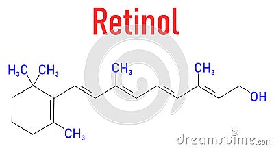 Vitamin A Or Retinol Molecule. Skeletal Formula. Cartoon Vector ...