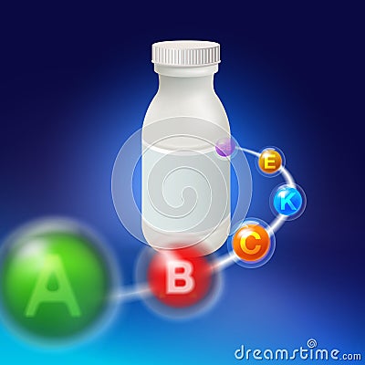 Vitamin Tablets Rush Into The Multivitamin. Cartoon Vector ...