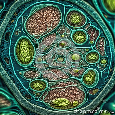 Vivid Chloroplasts In A Plant Cell: A High-Resolution Electron ...