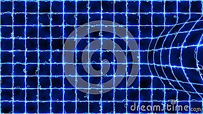 VJ Loop Animation. Neon Electric Waves on the Grid. Neon Grid. Blue ...