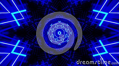 Vj Loop Blue Neon Kaleidoscope 005 Stock Video - Video of arts ...