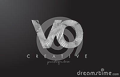 VO V O Letter Logo With Zebra Lines Texture Design Vector ...
