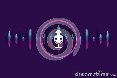 Voice Control, Recognition Voice Background. Digital Soundwave, Voice ...