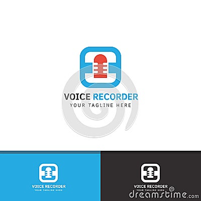 Voice Recorder Application Logo Design Concept With Microphone Symbol ...