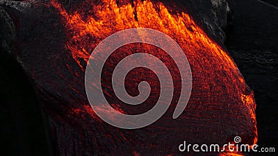 A River of Red-hot Lava from an Exploding Volcano Stock Footage - Video ...