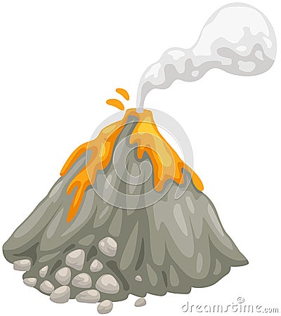 Sad volcano cartoon stock illustration. Illustration of lava - 49199678