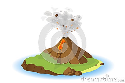 Sad volcano cartoon stock illustration. Illustration of lava - 49199678