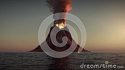 Volcano Eruption in the Ocean Stock Video - Video of ocean, water ...