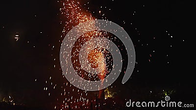 Volcano Pyrotechnics Firework End Stock Footage - Video of flashing ...
