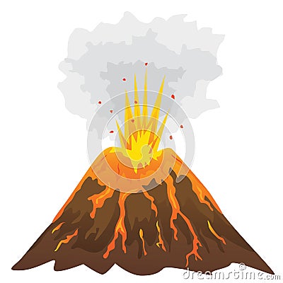 Sad volcano cartoon stock illustration. Illustration of lava - 49199678