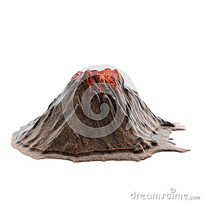 Volcano Lava Without Smoke On The Isolatedbackground. 3d Illustration ...