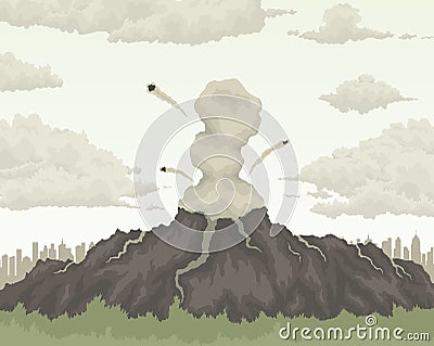 Volcano Mountain Air Pollution. Royalty-Free Stock Photography ...
