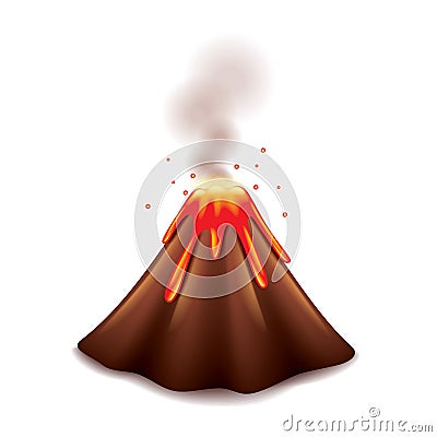 Sad volcano cartoon stock illustration. Illustration of lava - 49199678