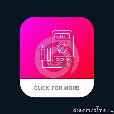 Voltmeter, Ampere, Watt, Digital, Tester Mobile App Button. Android And ...