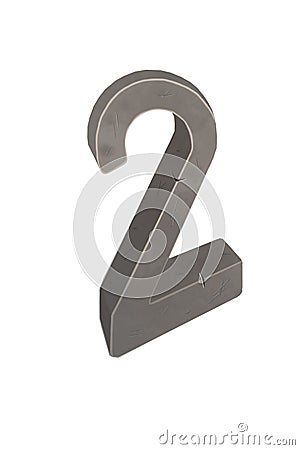 Volume Metal Figure Two Isolated On A White Background. Bitmap ...