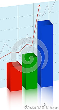 A Volumetric Column Graph,three Columns Of Columnar Diagrammaiz Cartoon ...