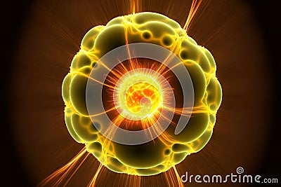 Volumetric Spherical Model Atom Orbit With Bright Luminous Proton Core ...