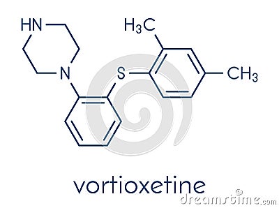 Vortioxetine Antidepressant Drug Molecule. Skeletal Formula. Vector ...
