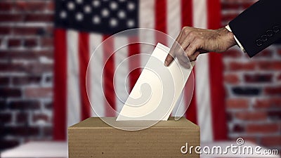 Voter Putting Envelope with Vote on Voting Ballot Stock Video - Video ...