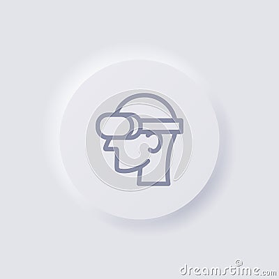 VR Glasses Wearer Icon, White Neumorphism Soft UI Design. Vector ...