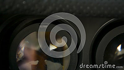 VR Virtual Reality Glasses Goggles Inside Closeup Macro Shot Watching ...