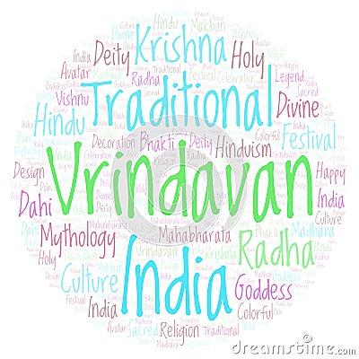 Vrindavan In Circle Shape Word Cloud. Stock Photo | CartoonDealer.com ...