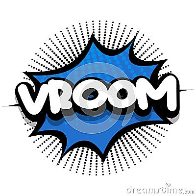 Vroom Comic Book Explosion Bubble Vector Illustration | CartoonDealer ...