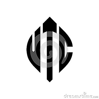 VTC Circle Letter Logo Design With Circle And Ellipse Shape. VTC ...