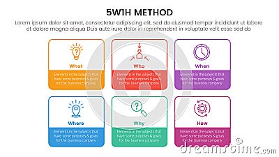 5W1H Problem Solving Method Infographic 6 Point Stage Template With Big ...