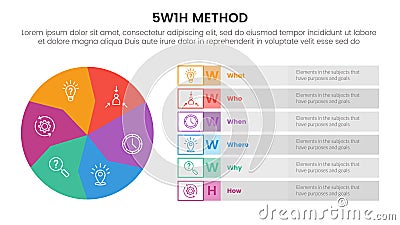 5W1H Problem Solving Method Infographic 6 Point Stage Template With Big ...