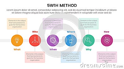 5W1H Problem Solving Method Infographic 6 Point Stage Template With Big ...
