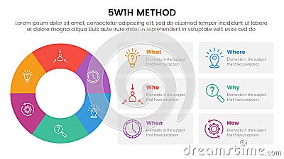 5W1H Problem Solving Method Infographic 6 Point Stage Template With Big ...