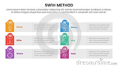5W1H Problem Solving Method Infographic 6 Point Stage Template With ...