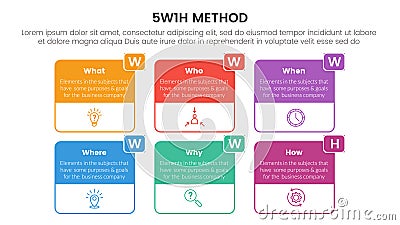 5W1H Problem Solving Method Infographic 6 Point Stage Template With ...