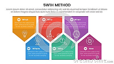 5W1H Problem Solving Method Infographic 6 Point Stage Template With ...