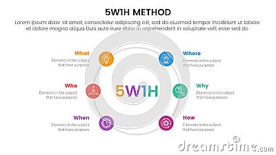 5W1H Problem Solving Method Infographic 6 Point Stage Template With ...