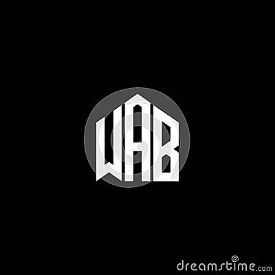 WAB Letter Logo Design On BLACK Background. WAB Creative Initials ...