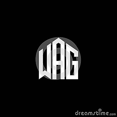WAG Letter Logo Design On BLACK Background. WAG Creative Initials ...
