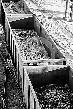 Wagons Loaded With Coal On Rails Royalty-Free Stock Photo ...