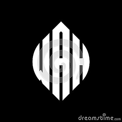 WAH Circle Letter Logo Design With Circle And Ellipse Shape. WAH ...