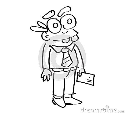 Waiting Man Cartoon Drawing Vector Illustration | CartoonDealer.com ...
