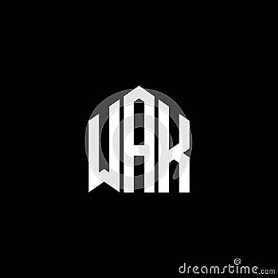 WAK Letter Logo Design On BLACK Background. WAK Creative Initials ...