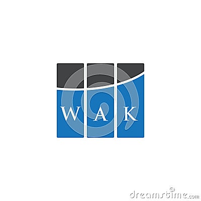 WAK Letter Logo Design On WHITE Background. WAK Creative Initials ...