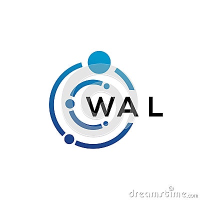 WAL Letter Technology Logo Design On White Background. WAL Creative ...